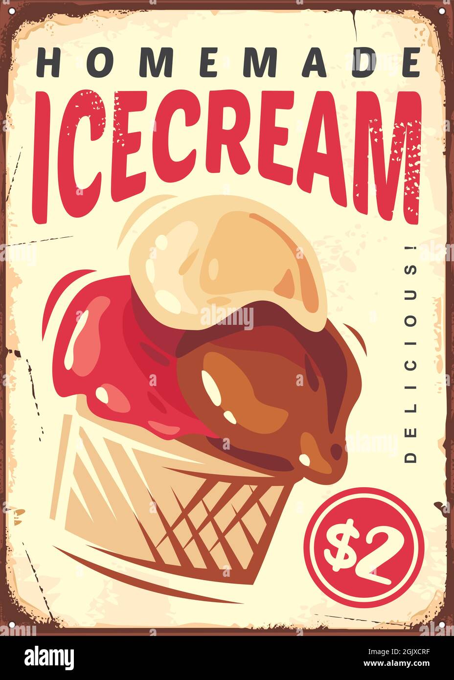 Ice cream retro sign Stock Vector Image & Art - Alamy