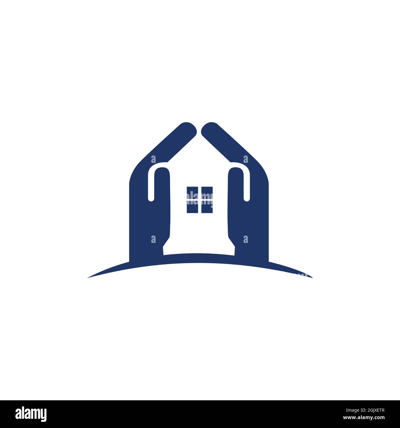 abstract hand home logo icon flat vector concept graphic simple stylish ...