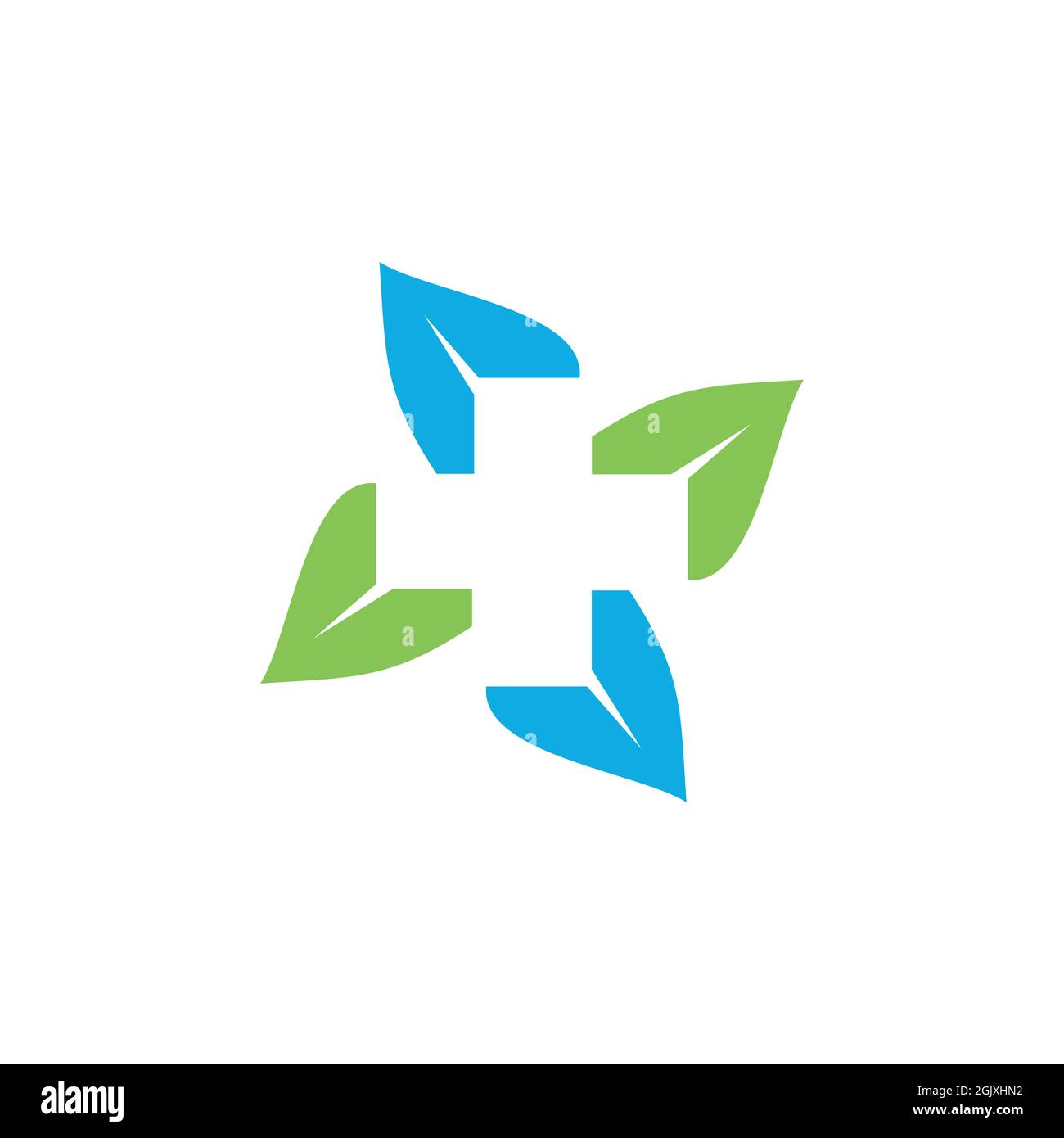 abstract medical leaves logo icon flat vector concept graphic simple ...
