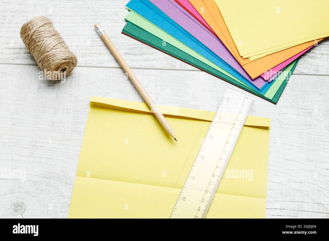 How to make paper party decorations. Step by step, tutorial Stock Photo ...