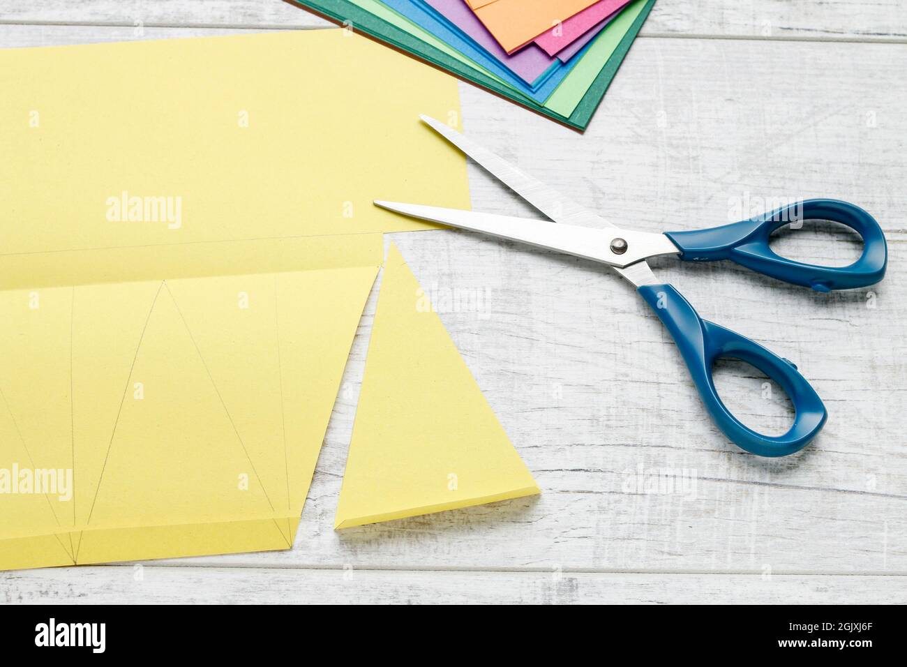 How to make paper party decorations. Step by step, tutorial Stock Photo ...