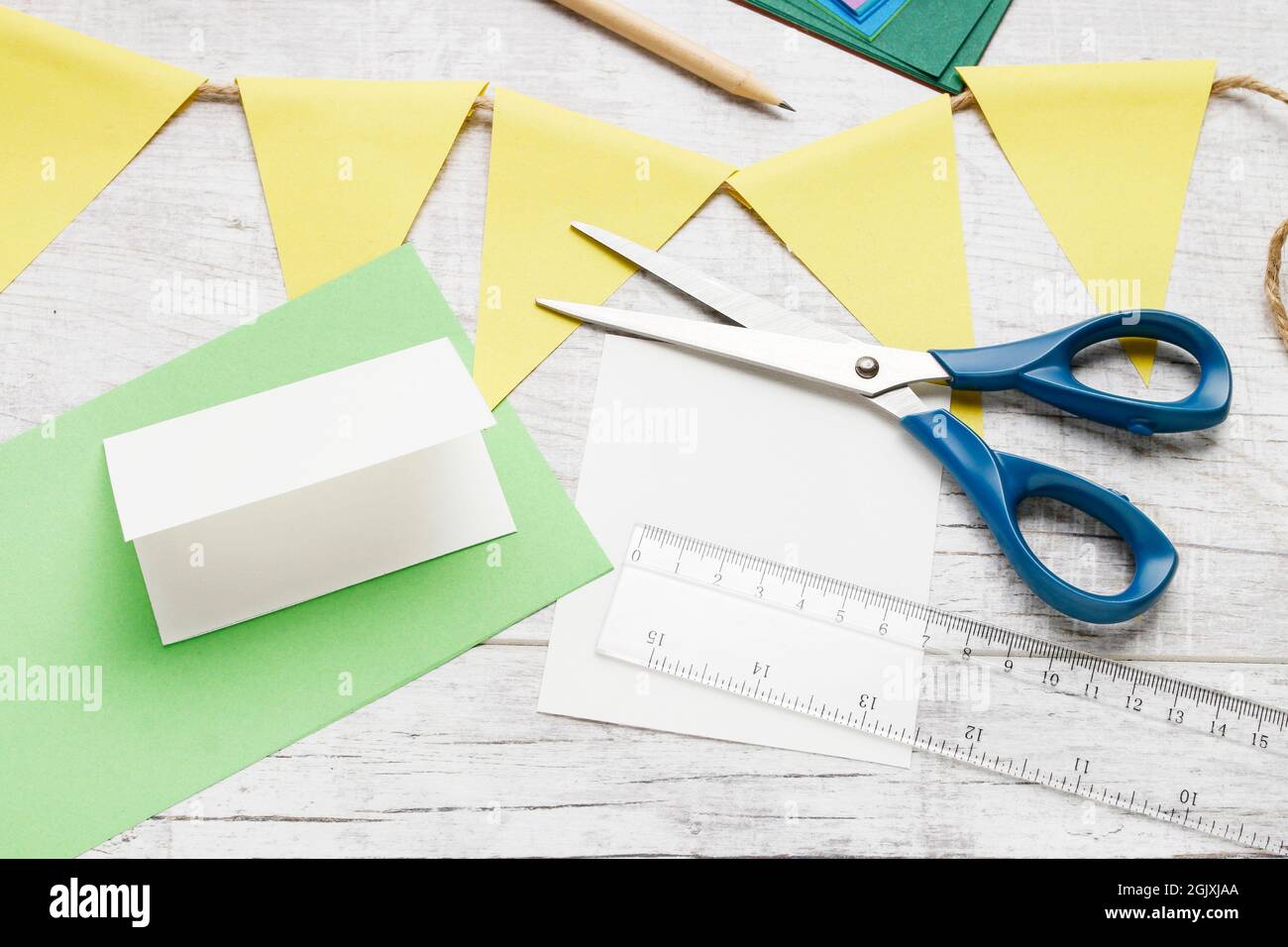 How to make paper party decorations. Step by step, tutorial Stock Photo ...