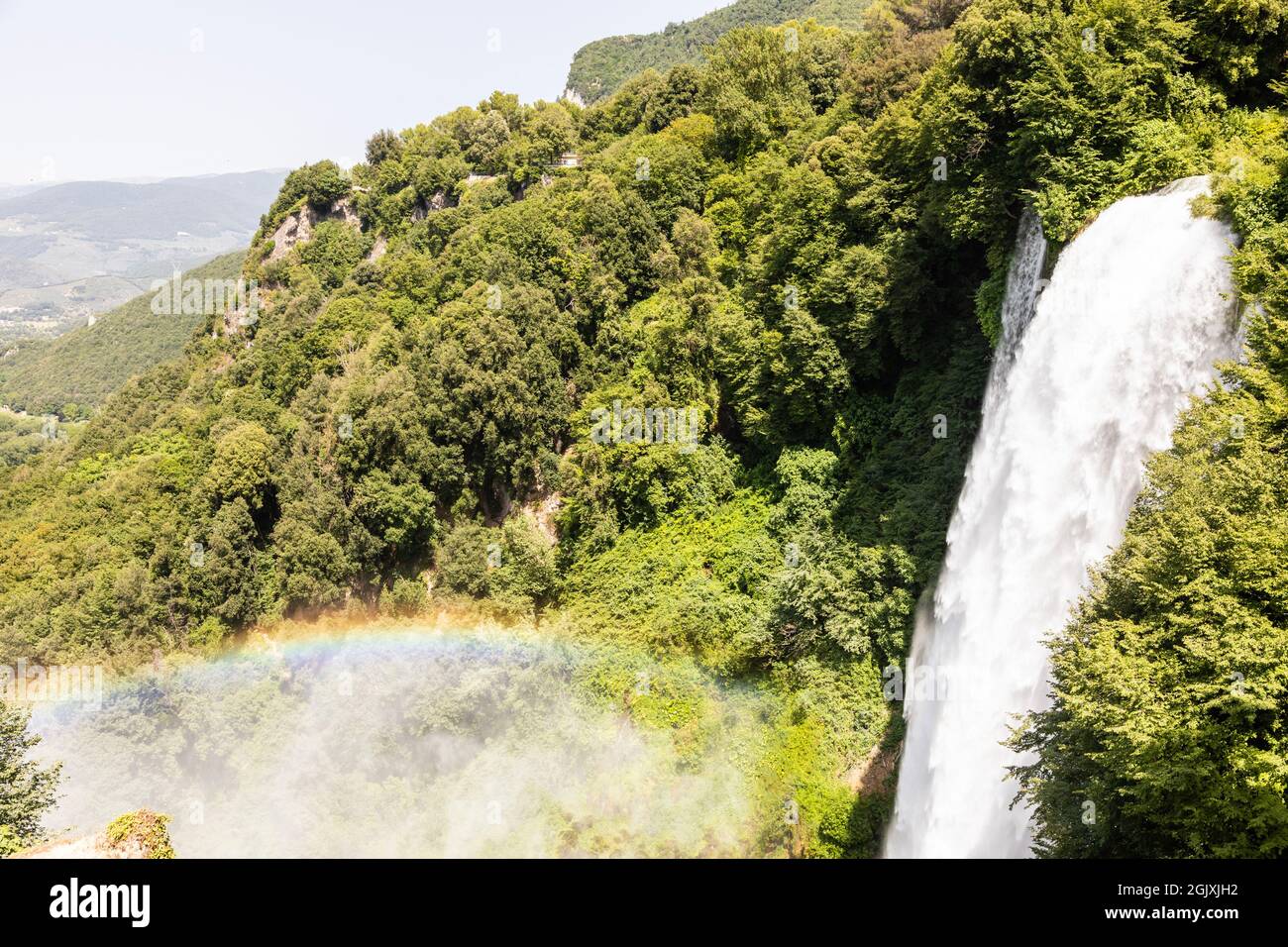 Marmore waterfall in Umbria region, Italy. Amazing cascade splashing ...