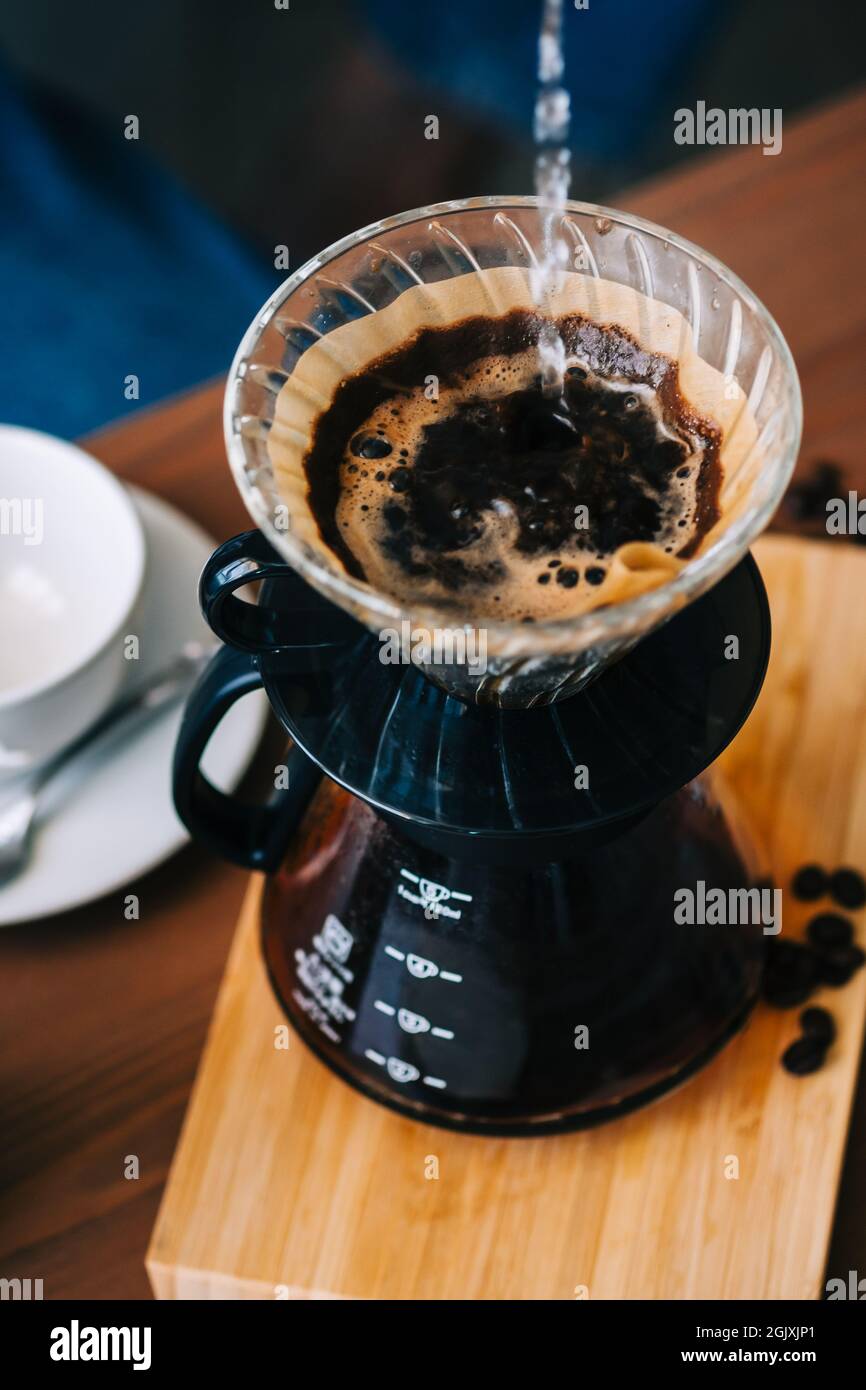 Alternative coffee brewing method, using pour over dripper and paper ...