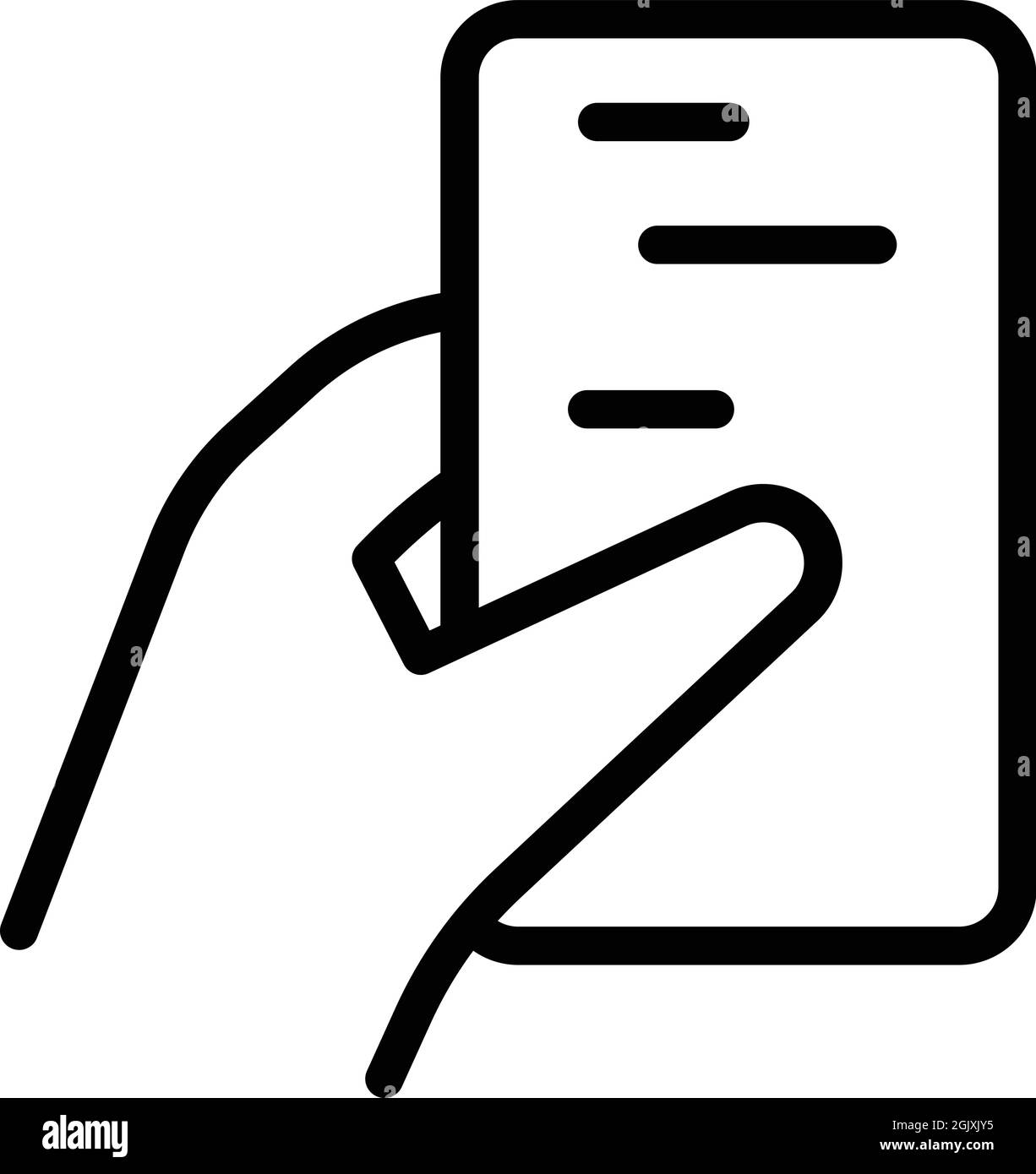 Touch screen mobile icon outline vector. Hand phone. Finger tap Stock ...