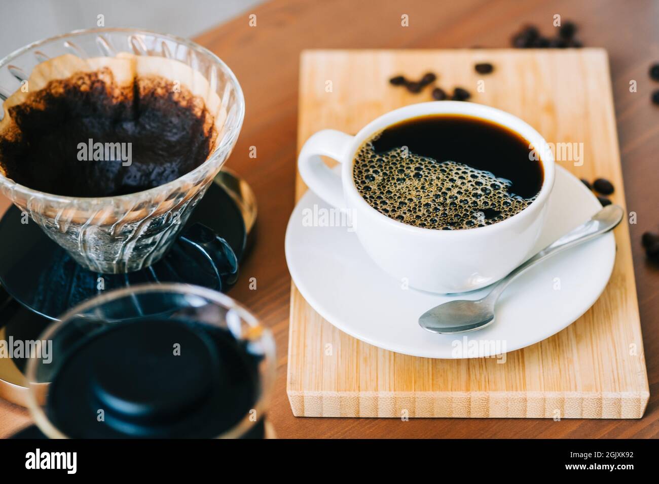 Alternative coffee brewing method, using pour over dripper and paper ...