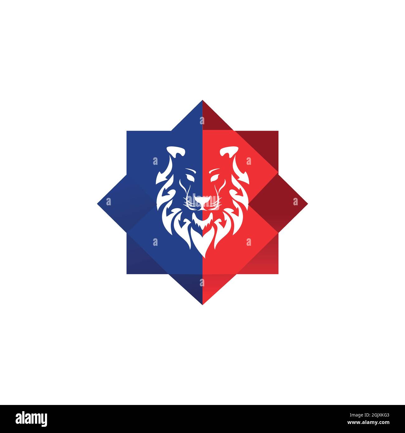 abstract lion head stylish logo icon flat vector concept graphic simple ...