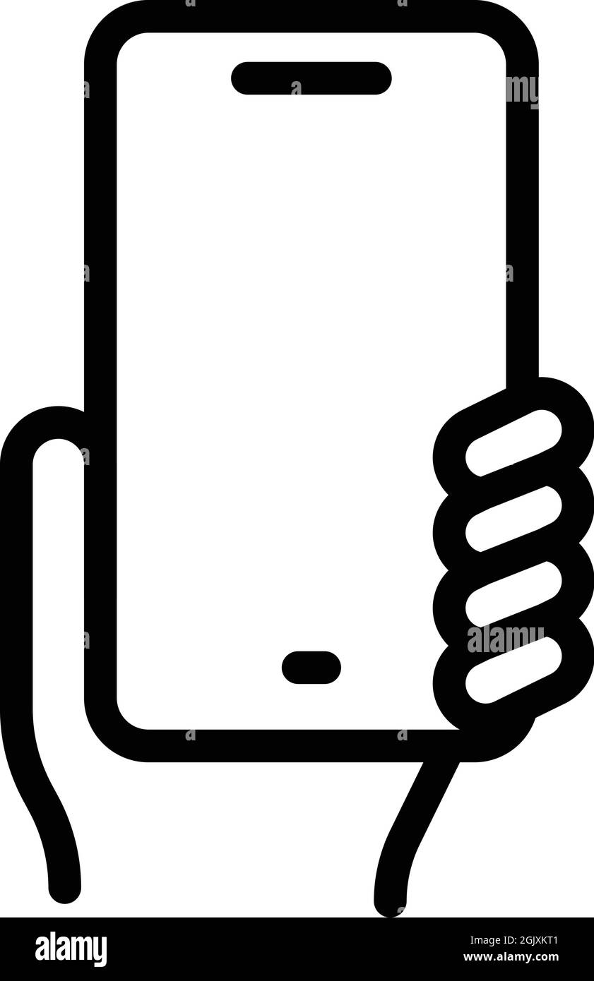 Personal hand phone icon outline vector. Mobile cellphone. Smart device ...