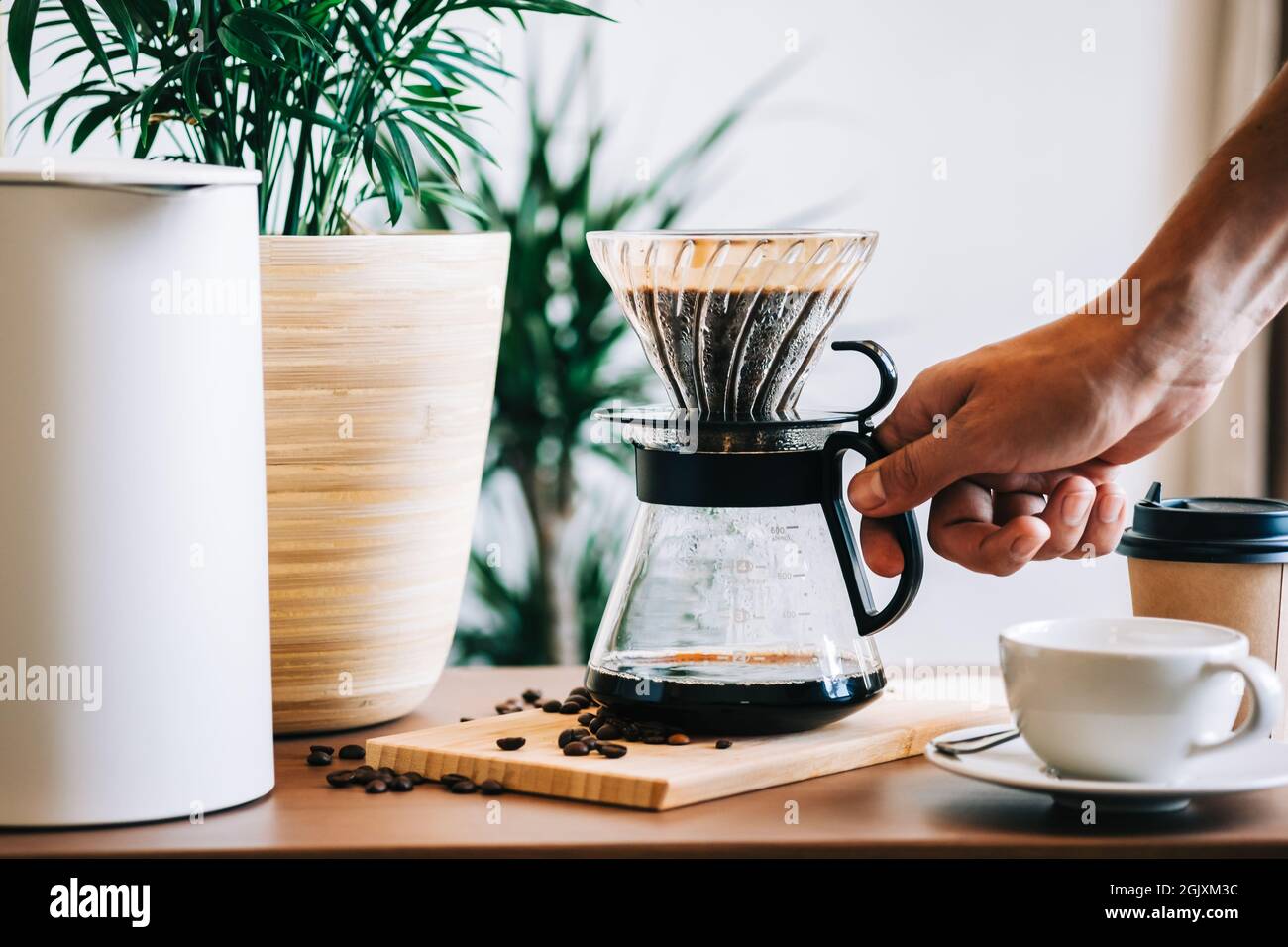 Alternative coffee brewing method, using pour over dripper and paper ...