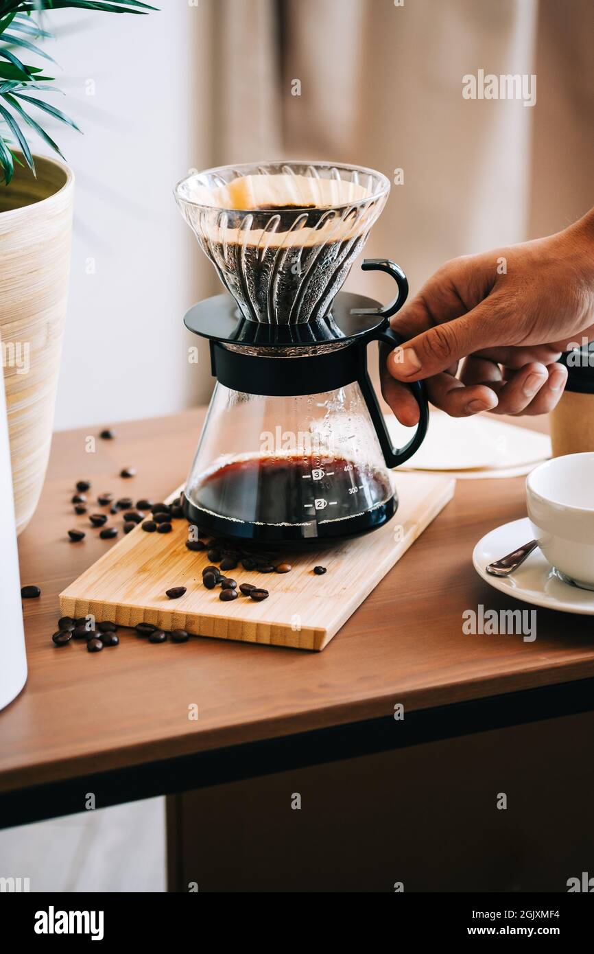 Alternative coffee brewing method, using pour over dripper and paper ...