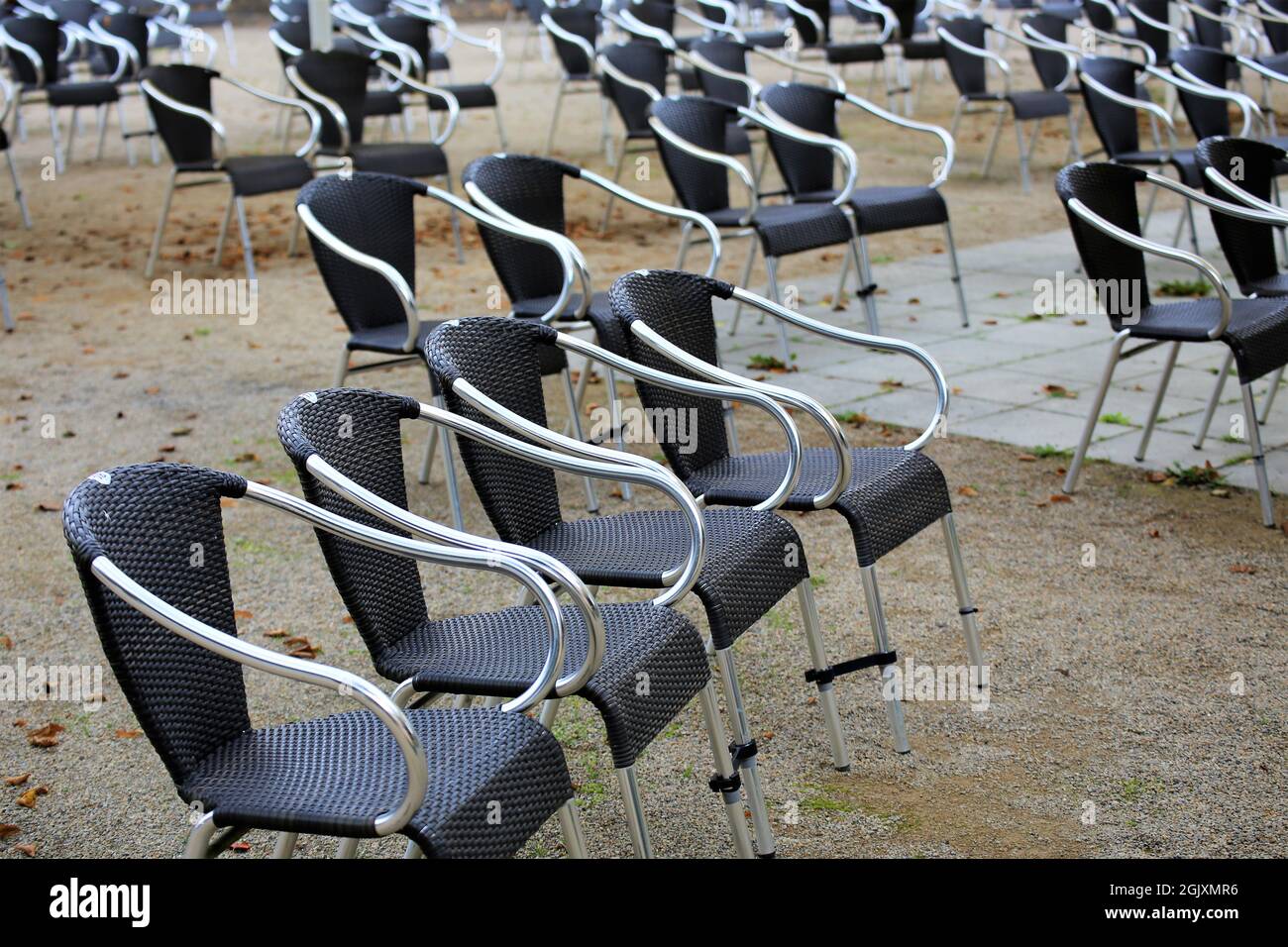 rows of chairs in a row Stock Photo - Alamy
