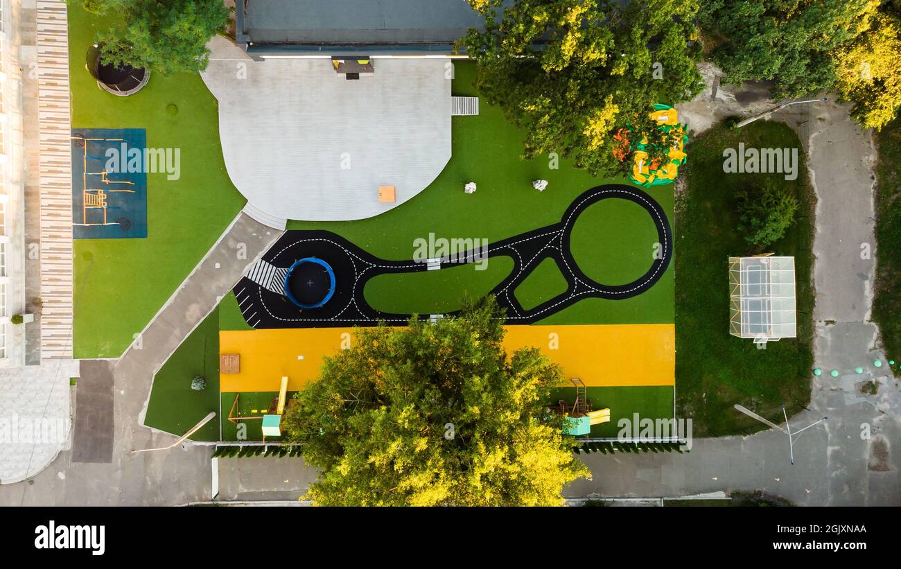playground top view in modern residential complex Stock Photo - Alamy