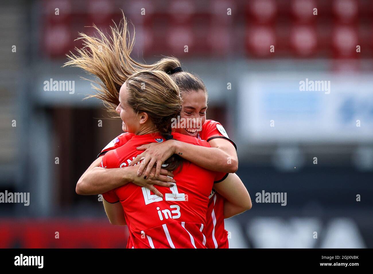 ROTTERDAM, NETHERLANDS - SEPTEMBER 12: Anika Rodriguez of PSV scores 2 ...