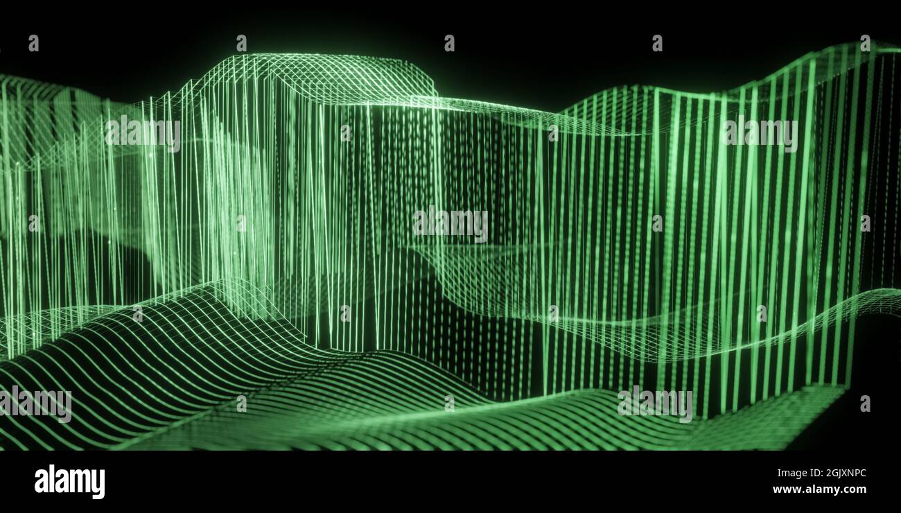 Abstract green background wavy frame hi-res stock photography and ...