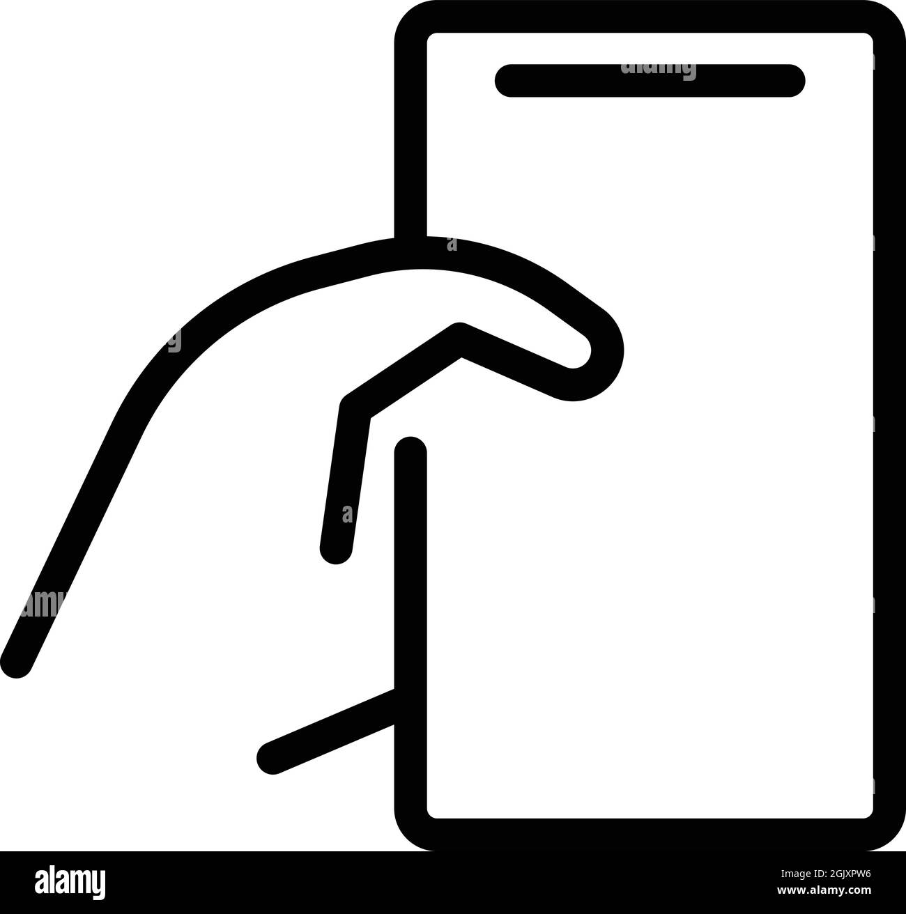 Hand holding cellular icon outline vector. Smart phone. Hold mobile ...