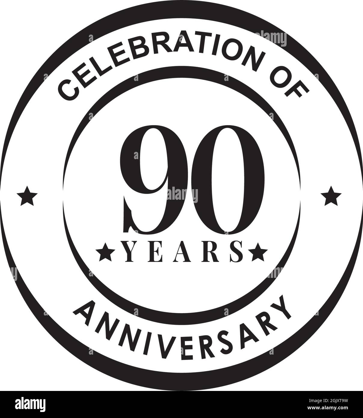 90th year celebrating anniversary emblem logo design vector ...