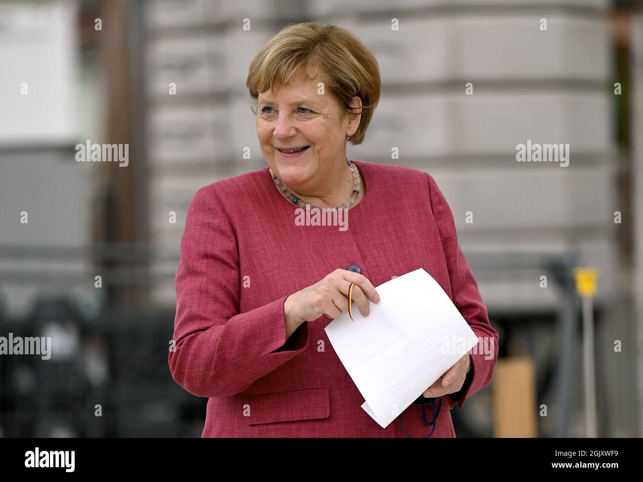 Templin, Germany. 10th Sep, 2021. German Chancellor Angela Merkel (CDU ...