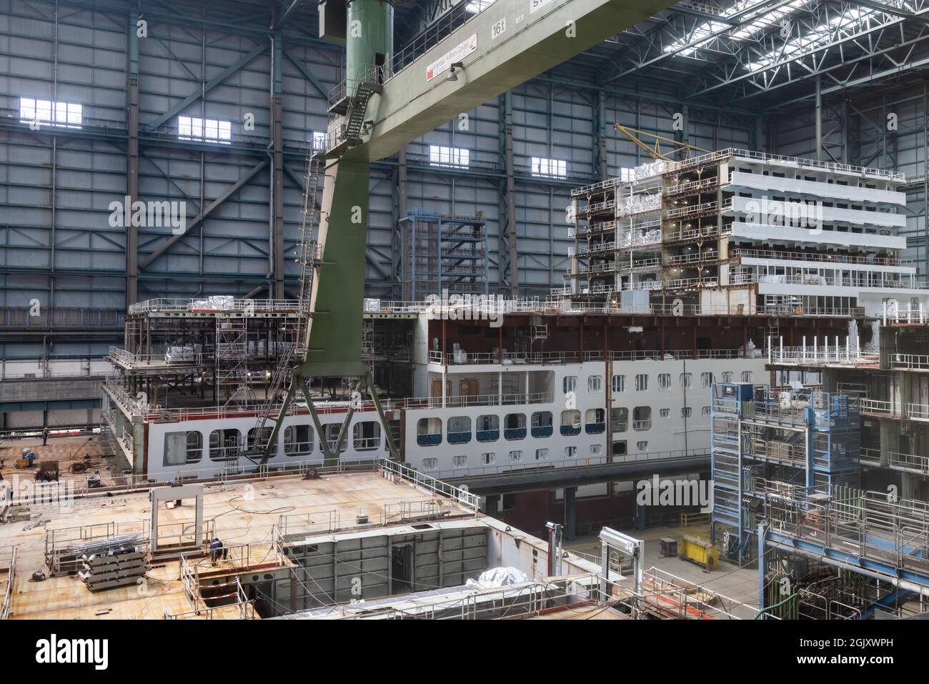 Papenburg, Germany - August 24, 2021: Shipyard Meyer in Papenburg. is ...