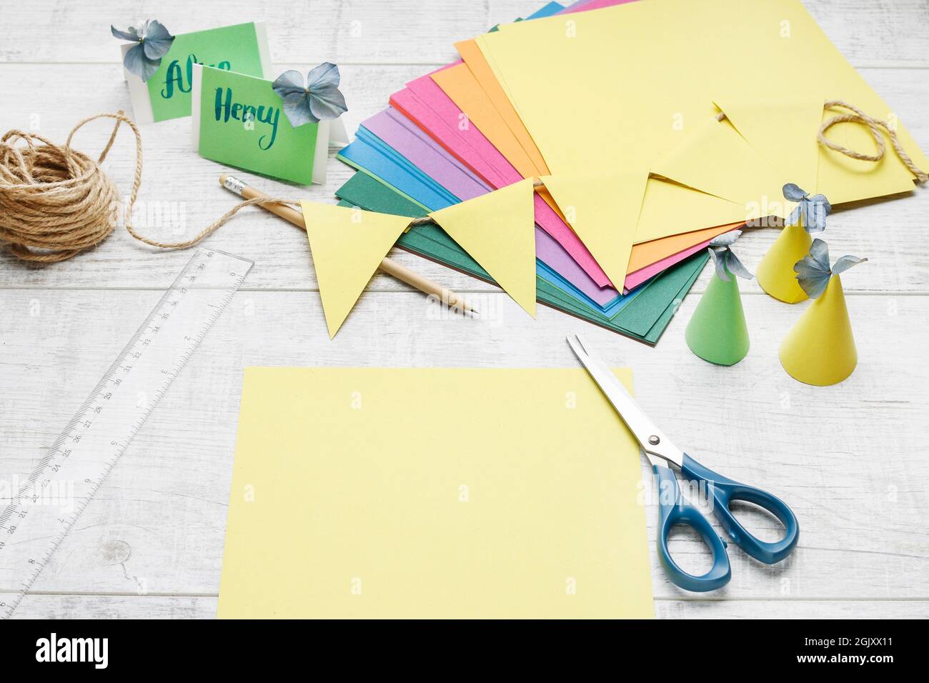 Origami making. Step by step, tutorial Stock Photo - Alamy