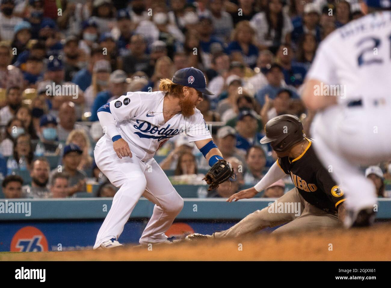 San Diego Padres third baseman Manny Machado (13) slides safely into ...