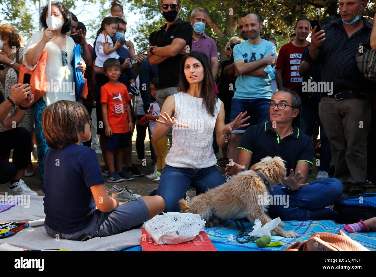 The mayor of Rome Virginia Raggi with her husband Andrea Severini, her ...