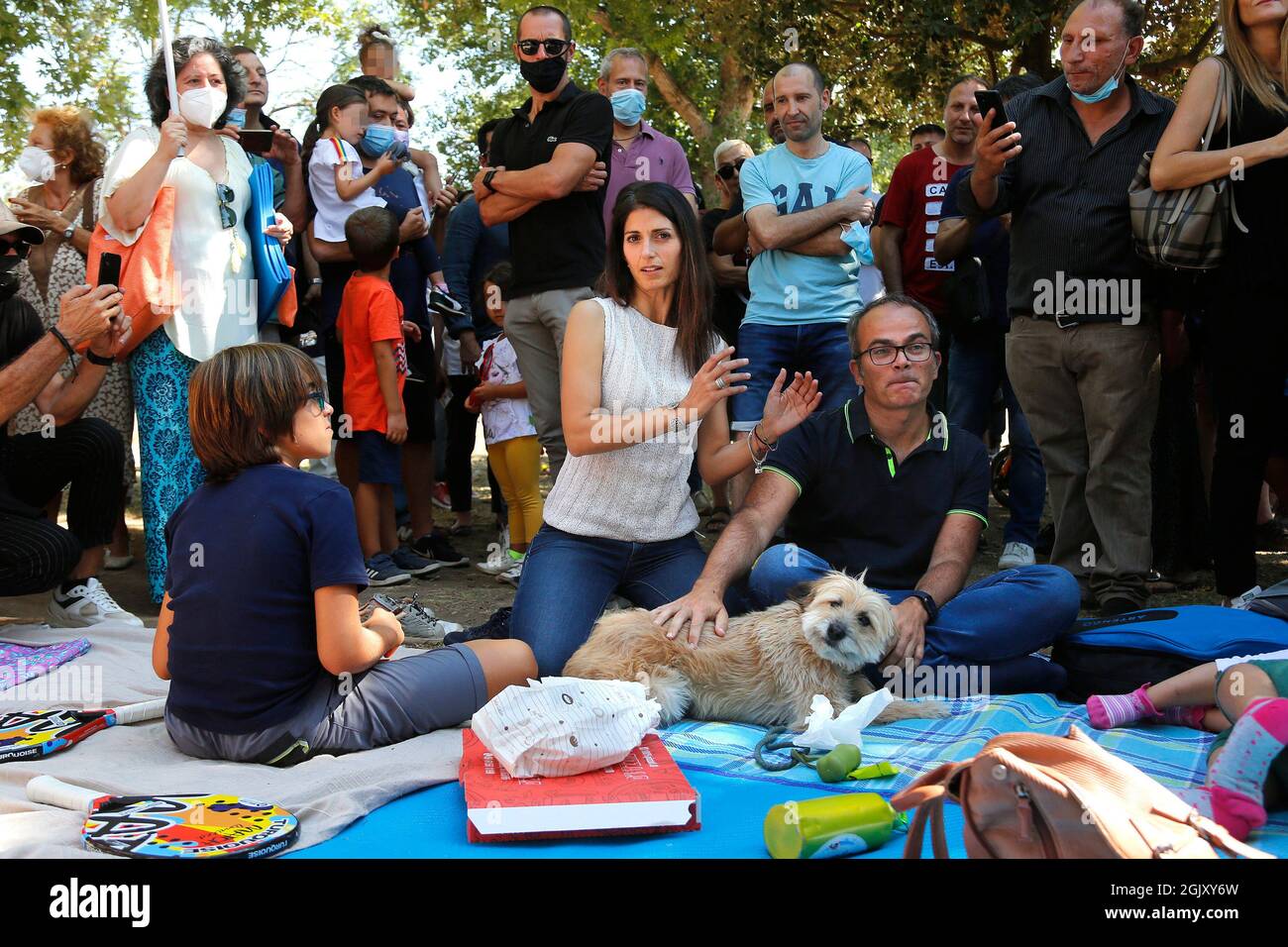 The mayor of Rome Virginia Raggi with her husband Andrea Severini, her ...