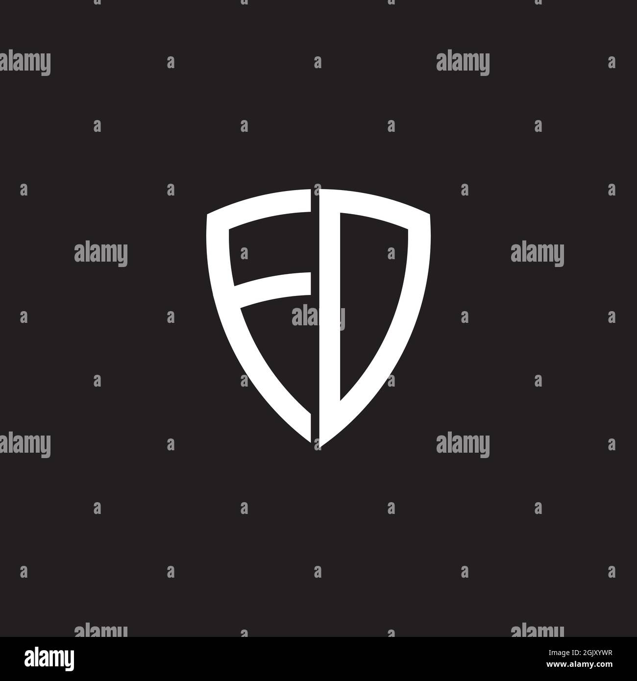 FD letter initial icon logo design vector illustration template Stock ...
