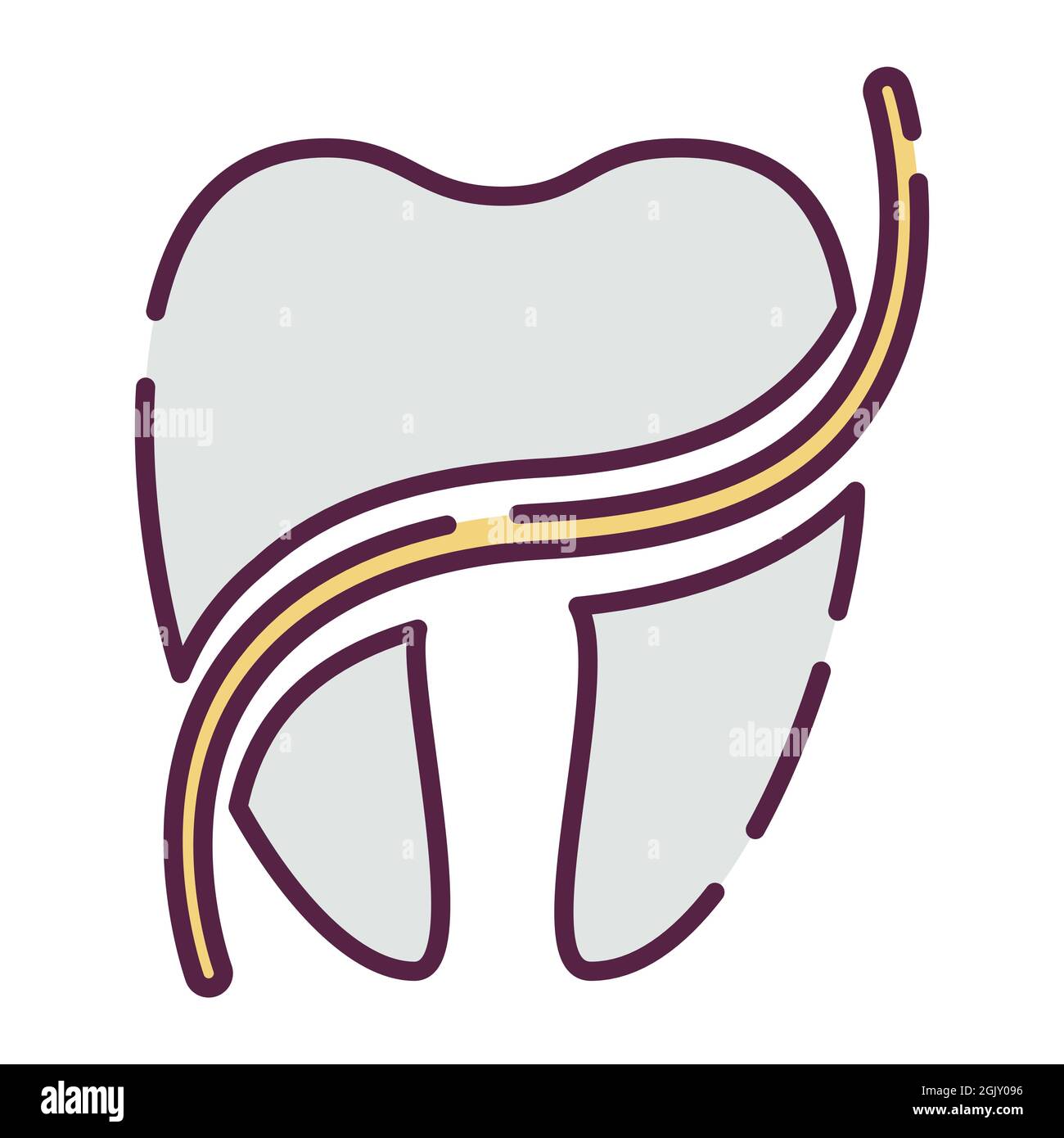 Icon Vector of Dental Floss - Line Cut Style - Simple illustration ...