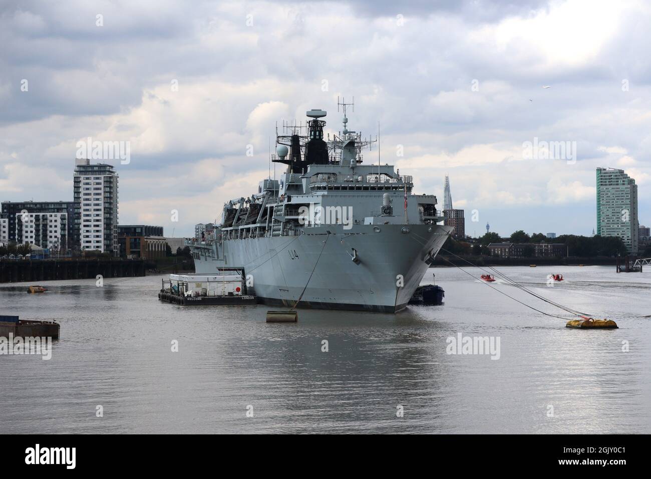 HMS Albion, Royal Navy Amphibious Transport Dock, Greenwich, London, UK ...
