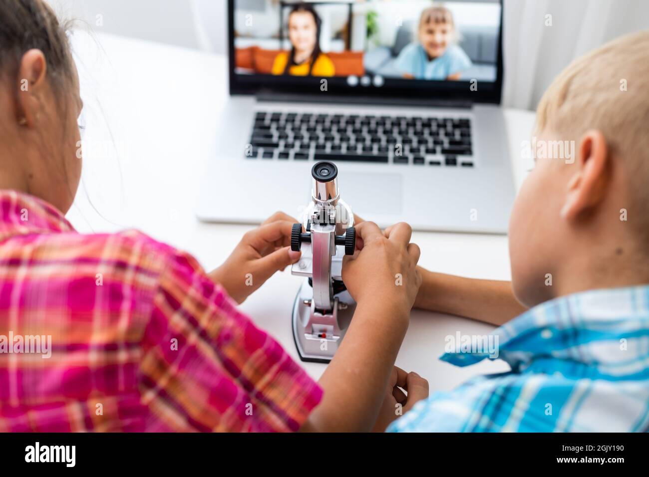 renewable energy, children, technology, science and people concept ...