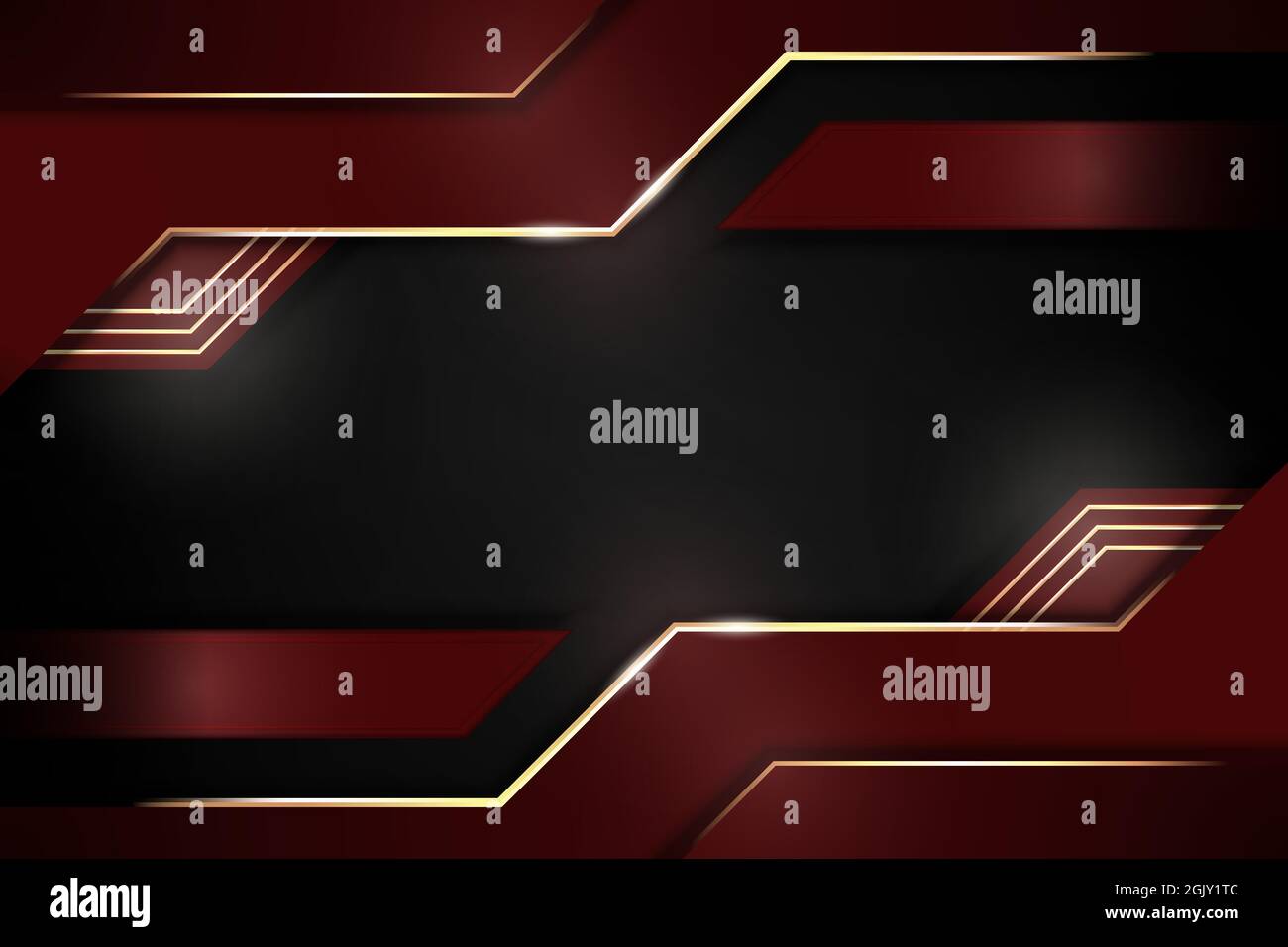 Abstract red technology with golden background. Vector illustration ...