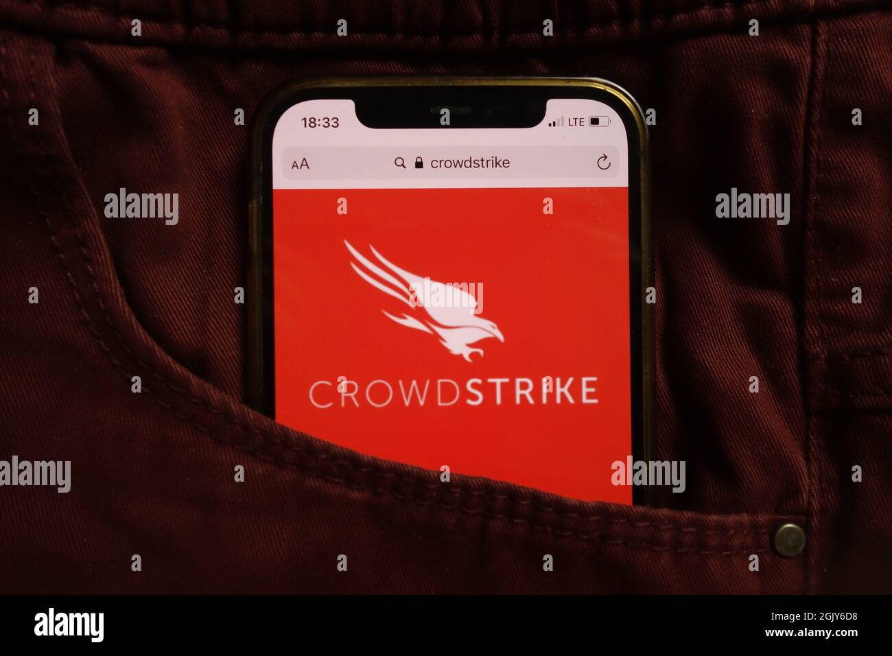 KONSKIE, POLAND - September 04, 2021: CrowdStrike Holdings Inc logo ...