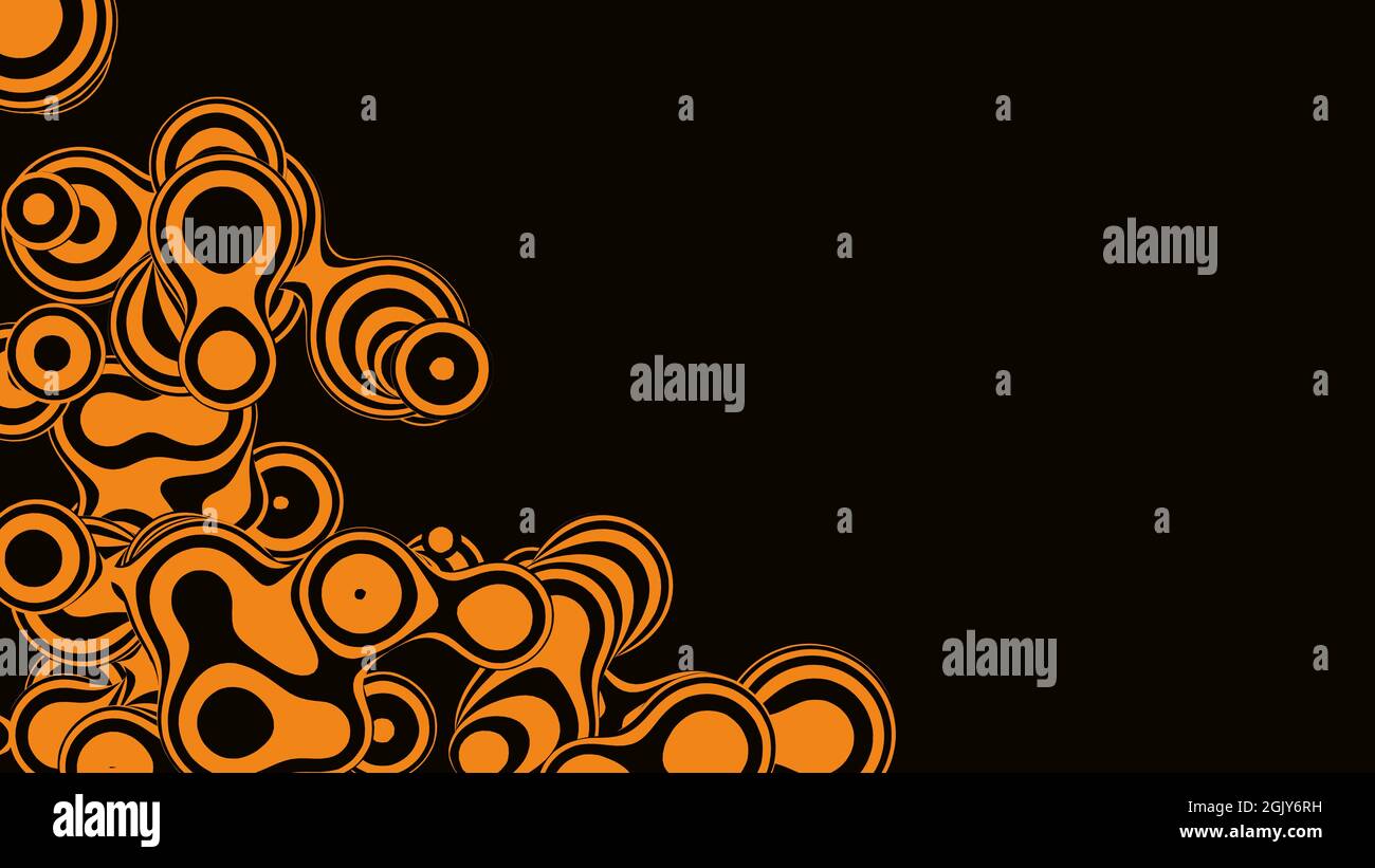 Liquid 3D tiger stripes metaball, with organic structure. Abstract ...