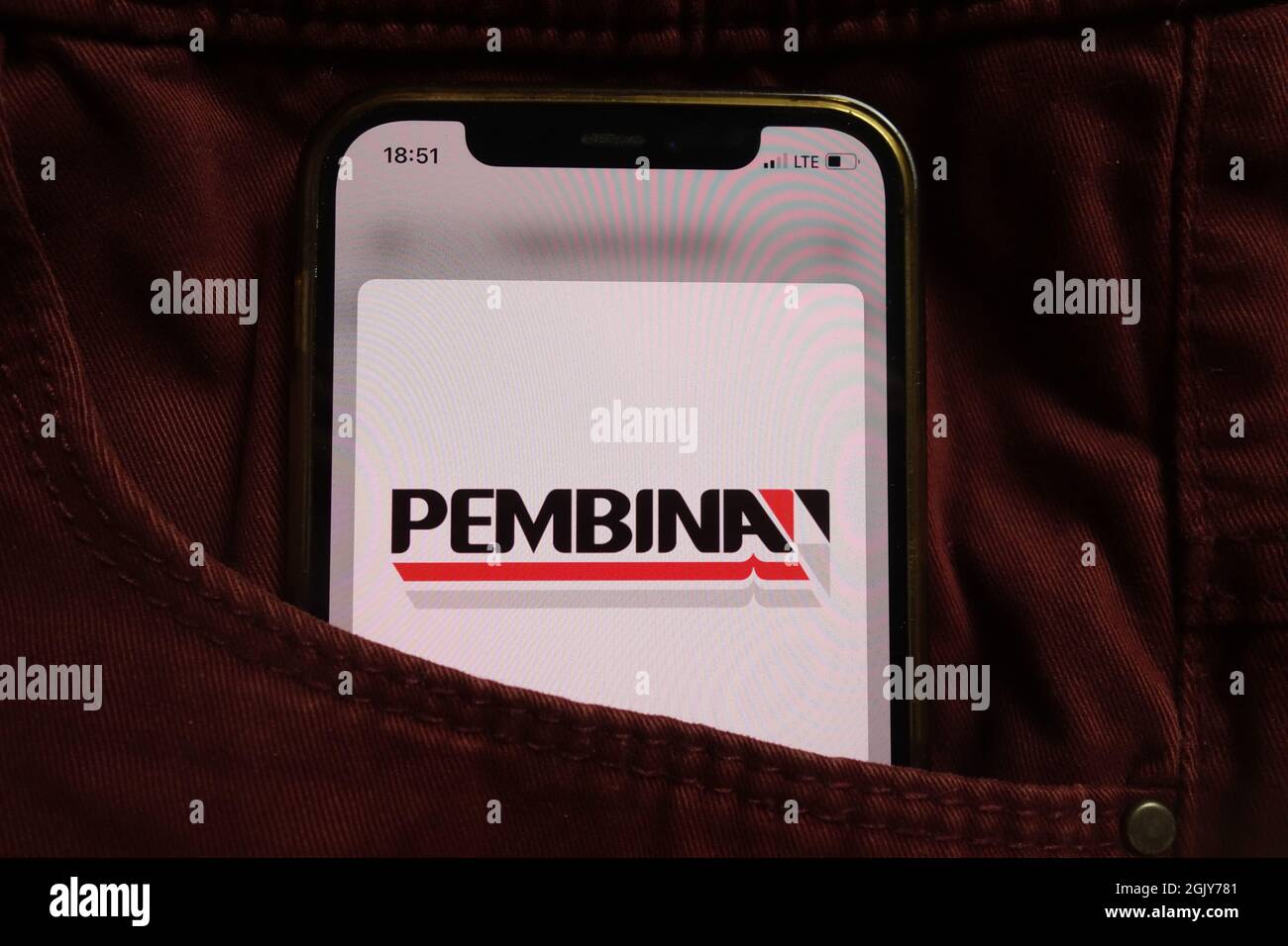 KONSKIE, POLAND - September 04, 2021: Pembina Pipeline Corporation logo ...