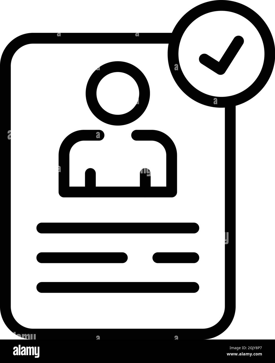 Id card icon outline vector. Business identity. Pass person Stock ...