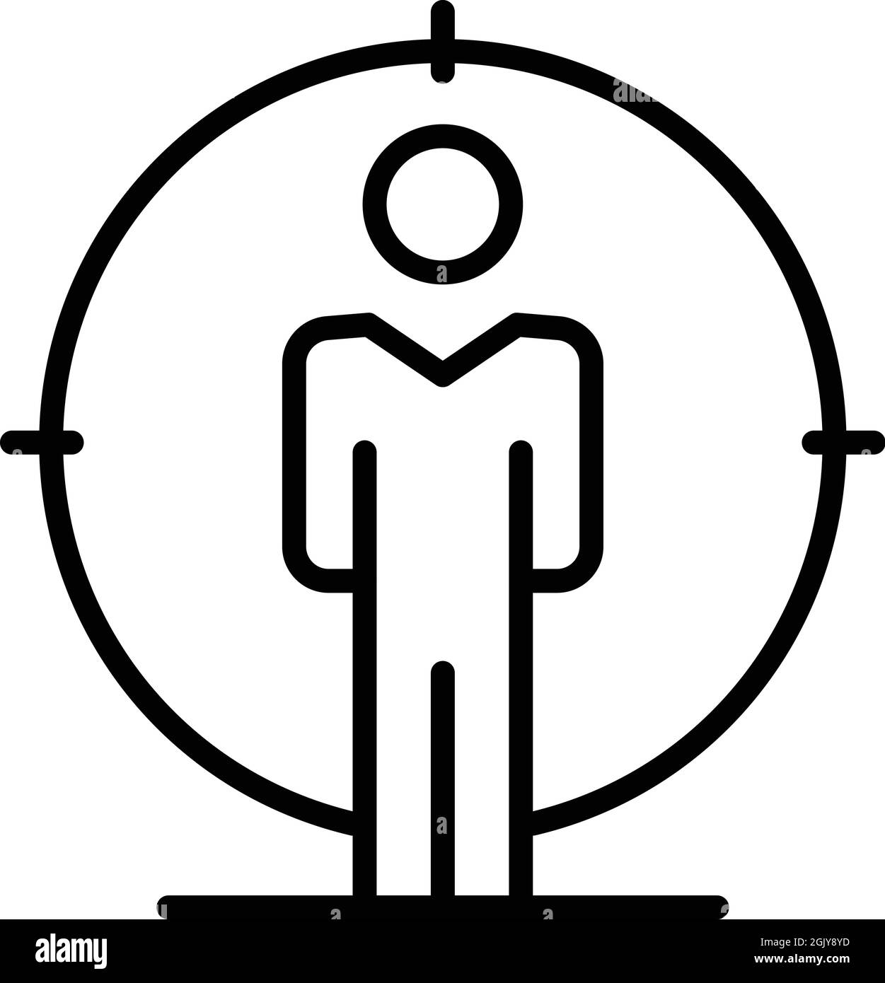 Candidate target icon outline vector. People customer. Business work ...