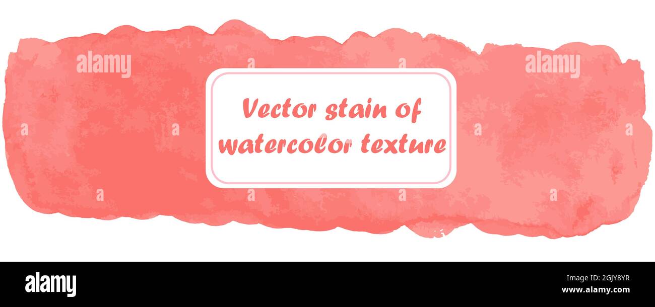 Vector long stain watercolor texture in coral shade for design and ...