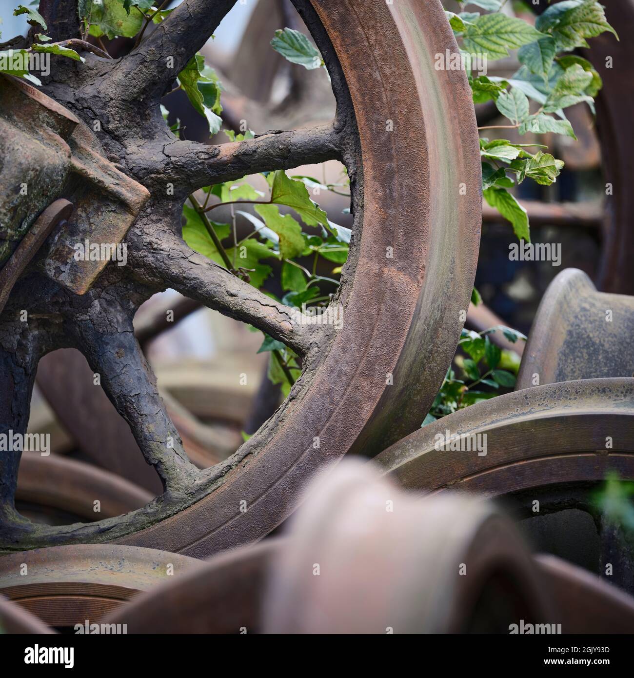 Old rusty train metal wheels Stock Photo - Alamy