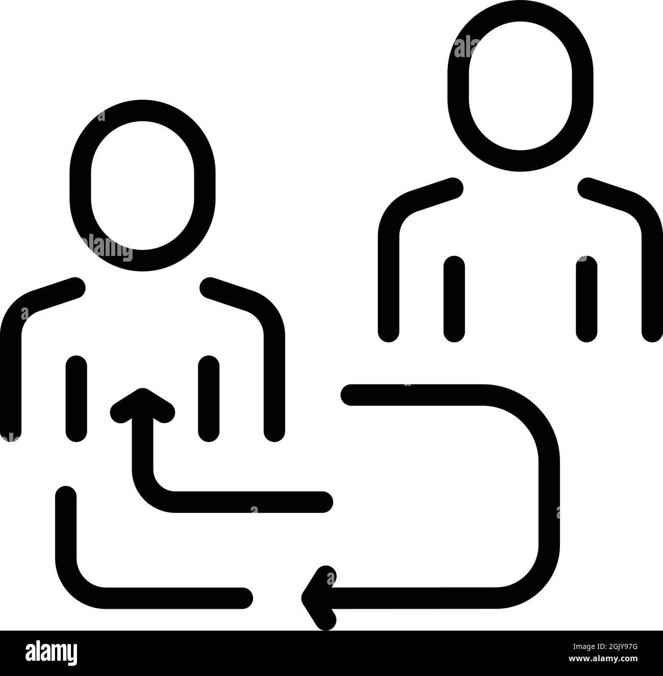 Person change icon outline vector. Business people. Team structure ...