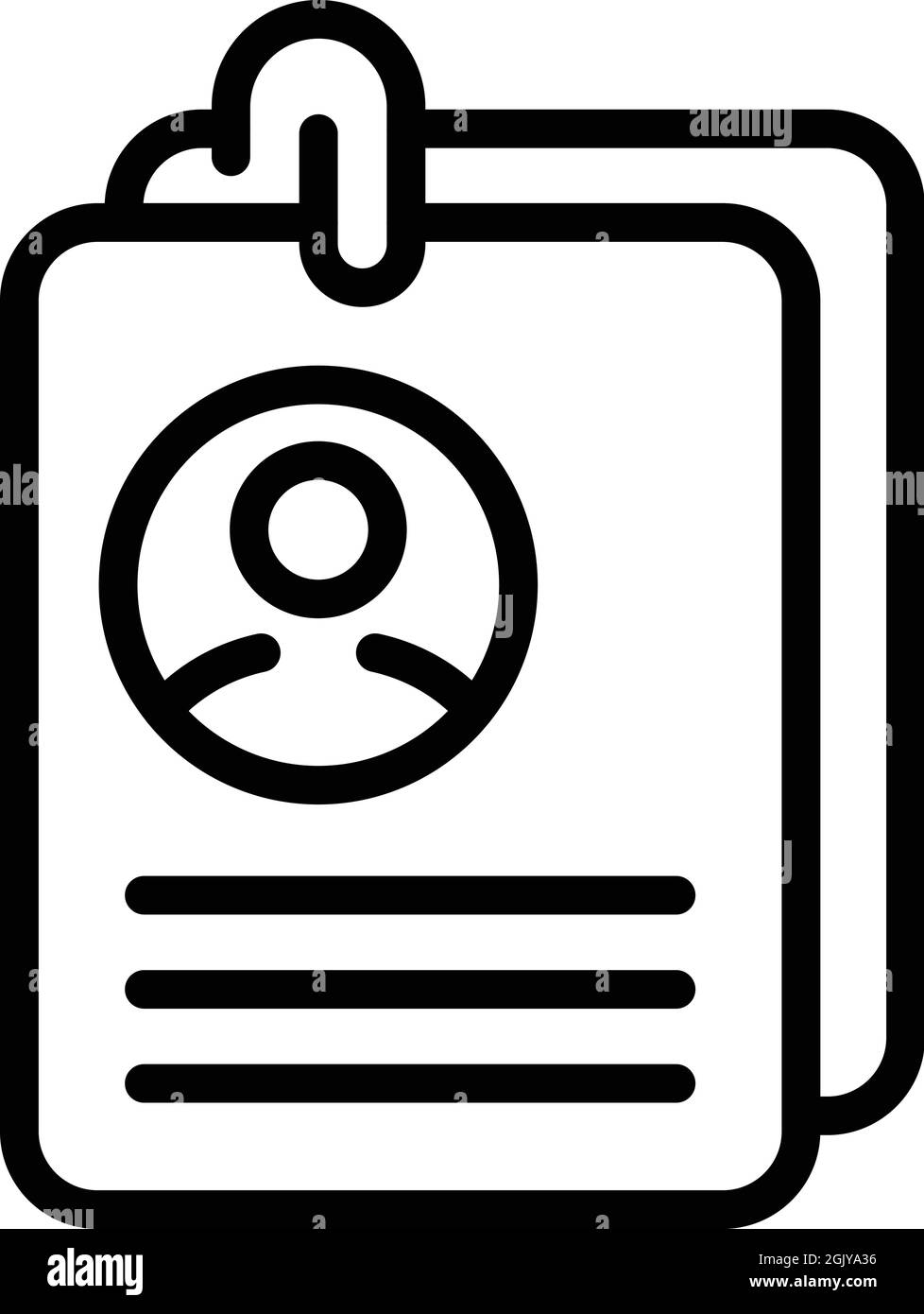 Cv paper icon outline vector. Office contract. Human document Stock ...