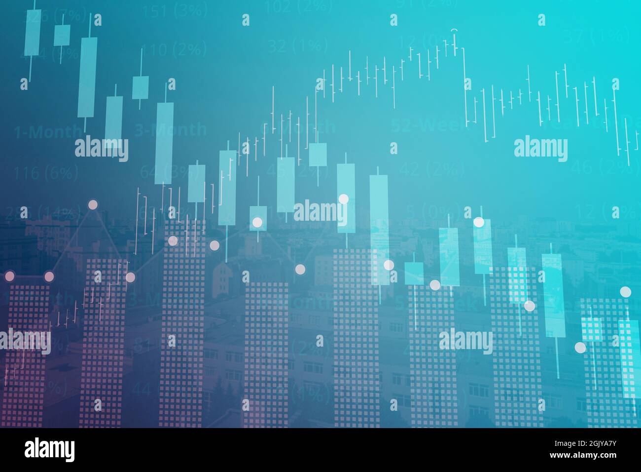 Financial background of stock and derivatives market, graphs, charts ...