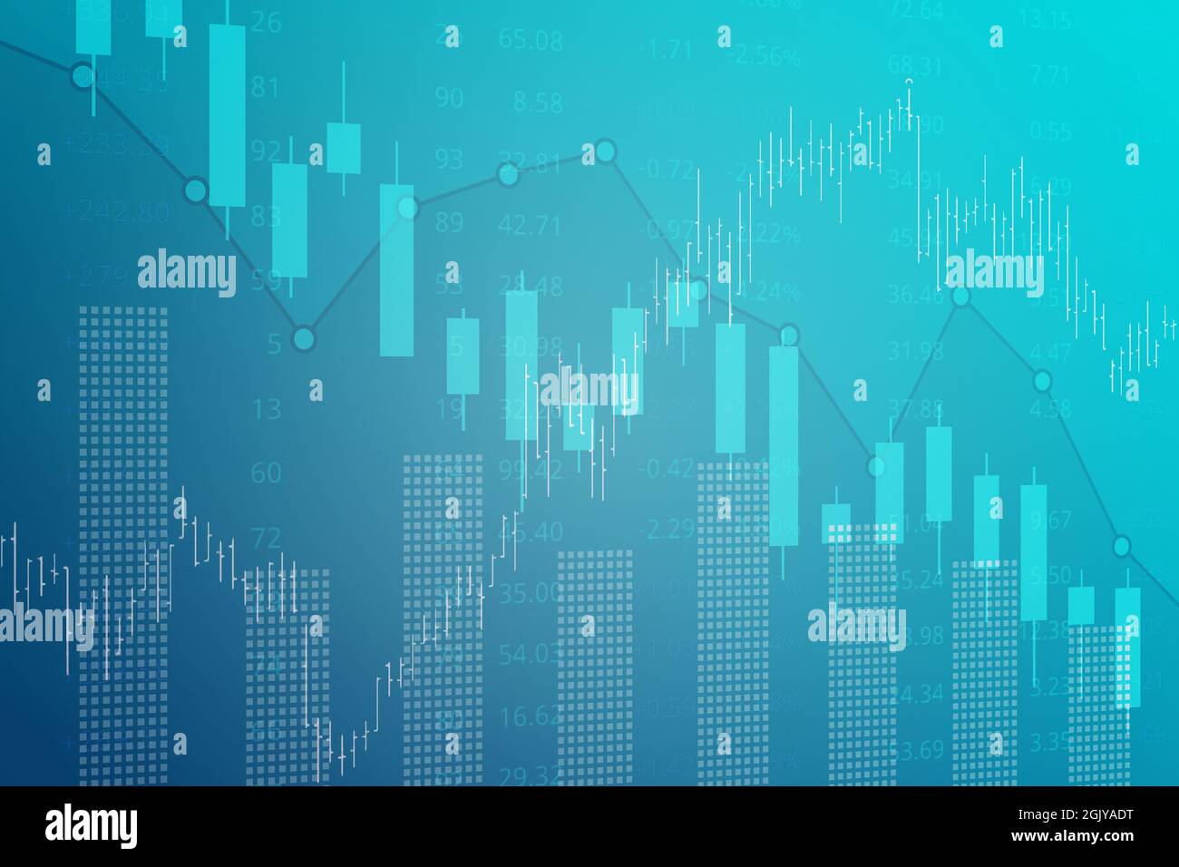 Financial background of stock and derivatives market, graphs, charts ...