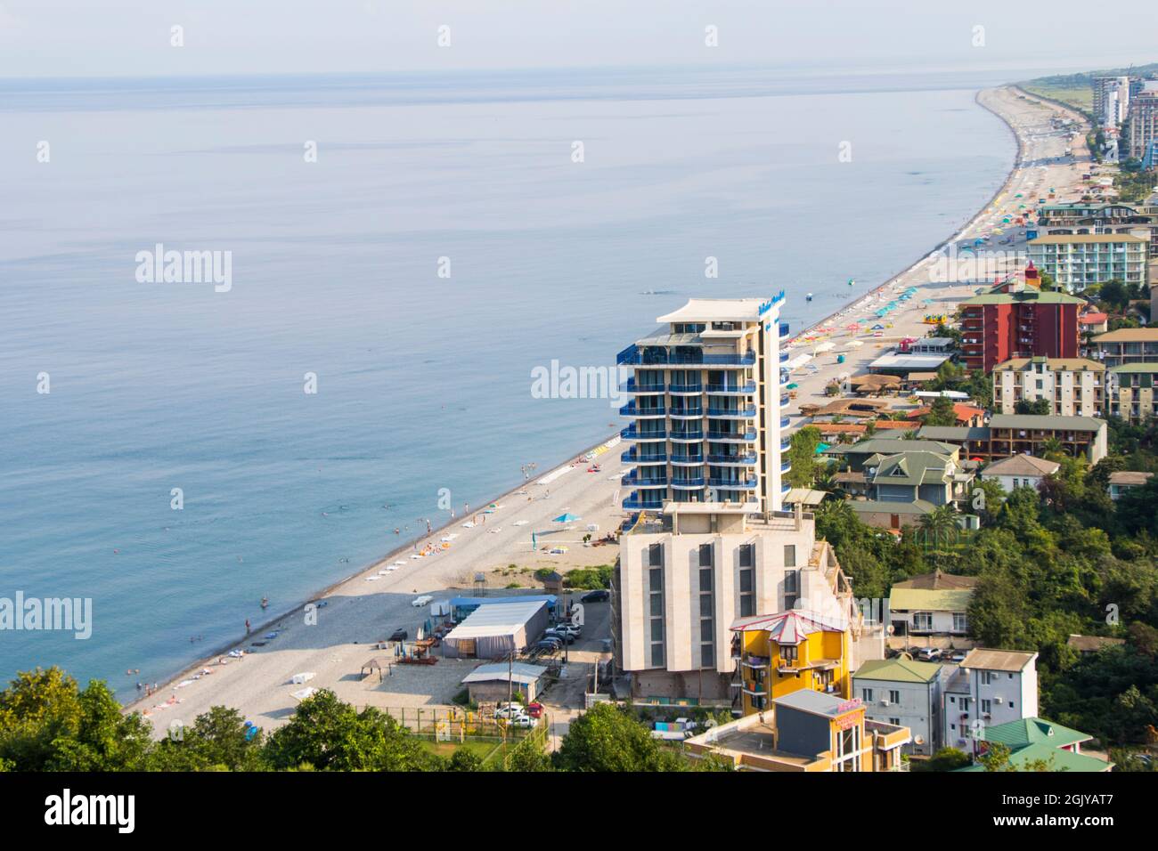 Beach in Black sea, Gonio, Georgia. Sea beach view Stock Photo - Alamy