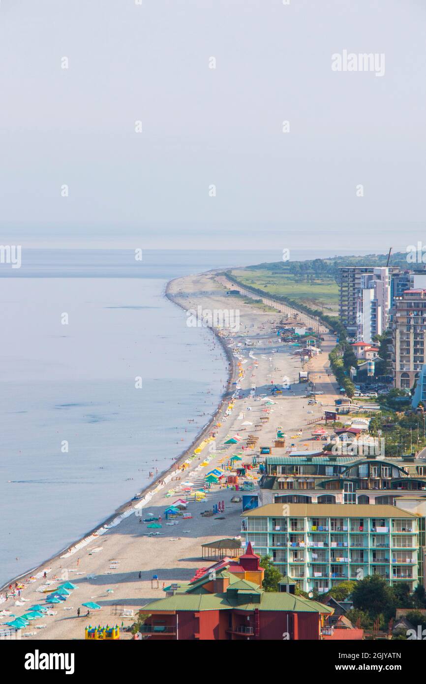 Beach in Black sea, Gonio, Georgia. Sea beach view Stock Photo - Alamy