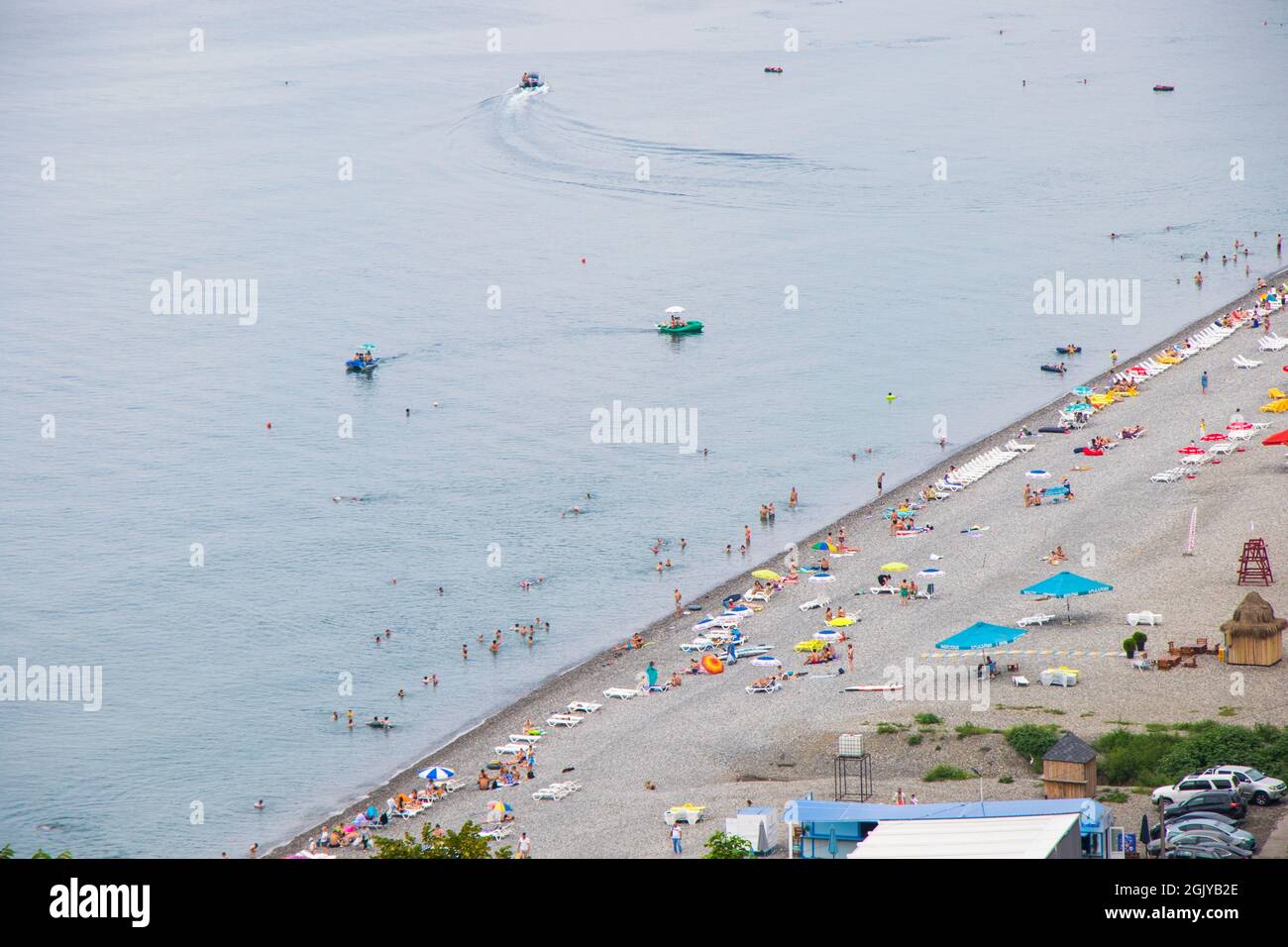 Beach in Black sea, Gonio, Georgia. Sea beach view Stock Photo - Alamy