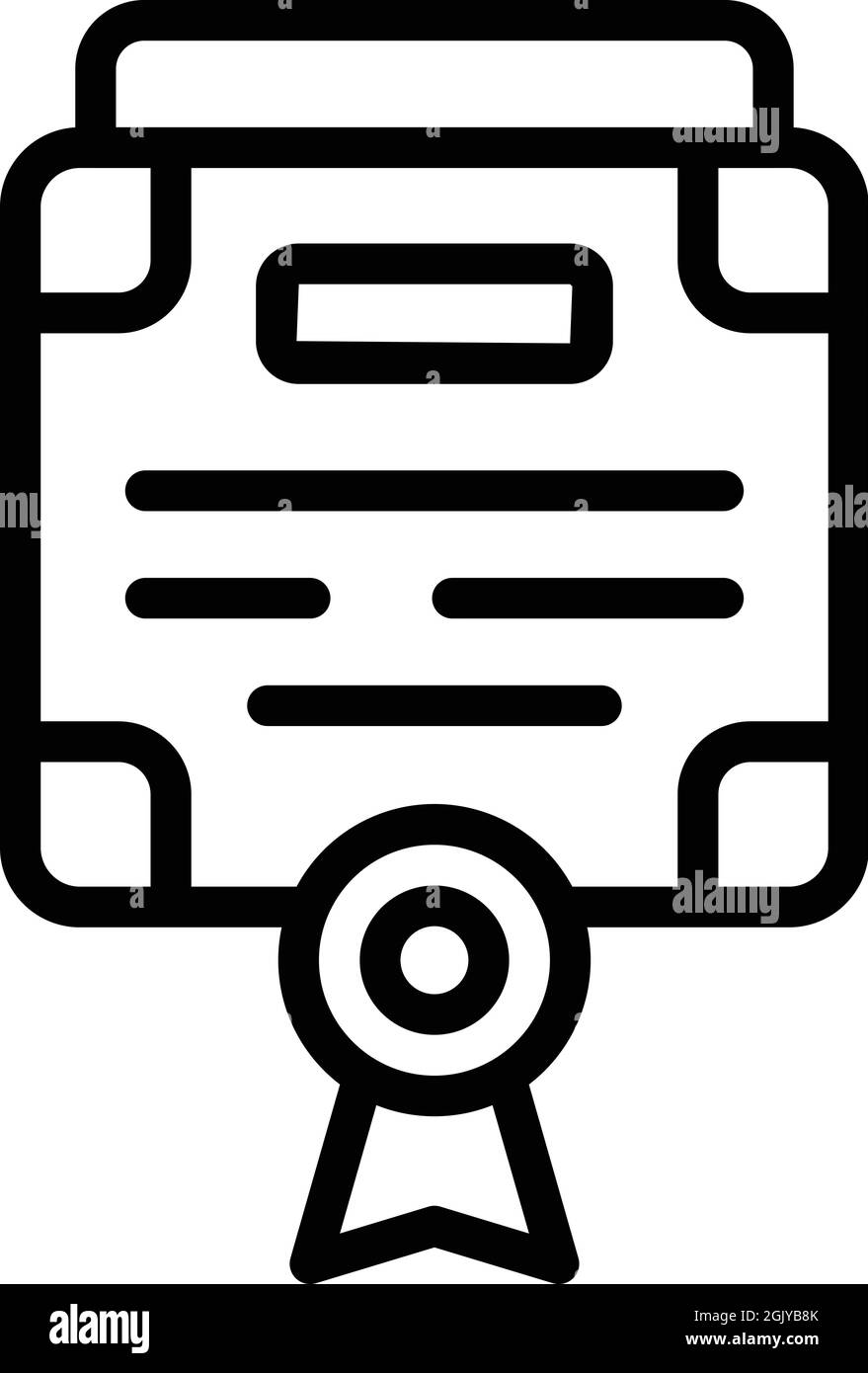 Diploma icon outline vector. Frame certificate. Template award Stock ...