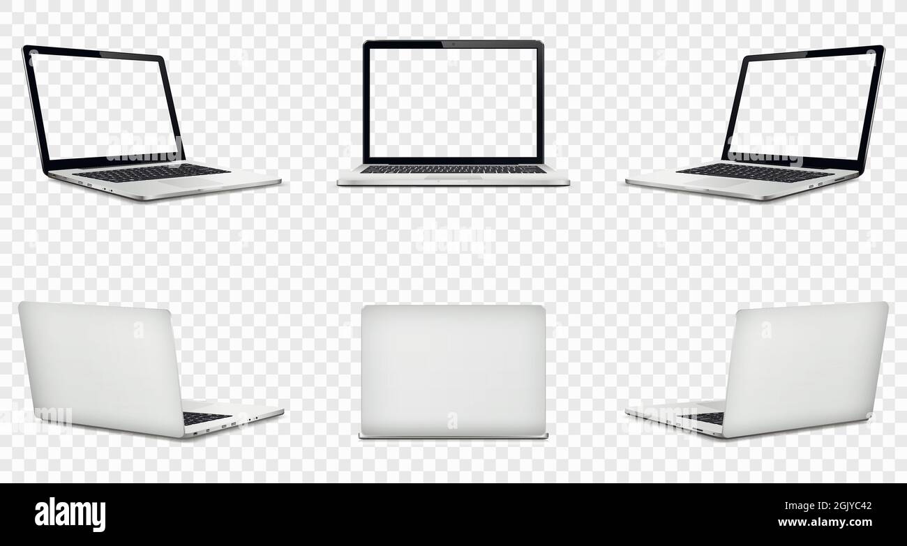 Laptop mock up with transparent screen isolated Stock Vector Image ...