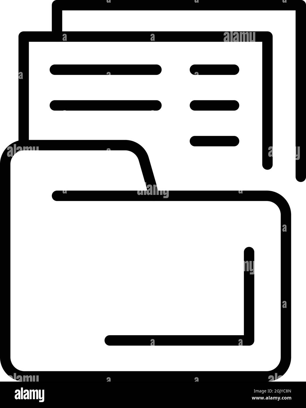 File folder icon outline vector. Organize document. Web paper Stock ...
