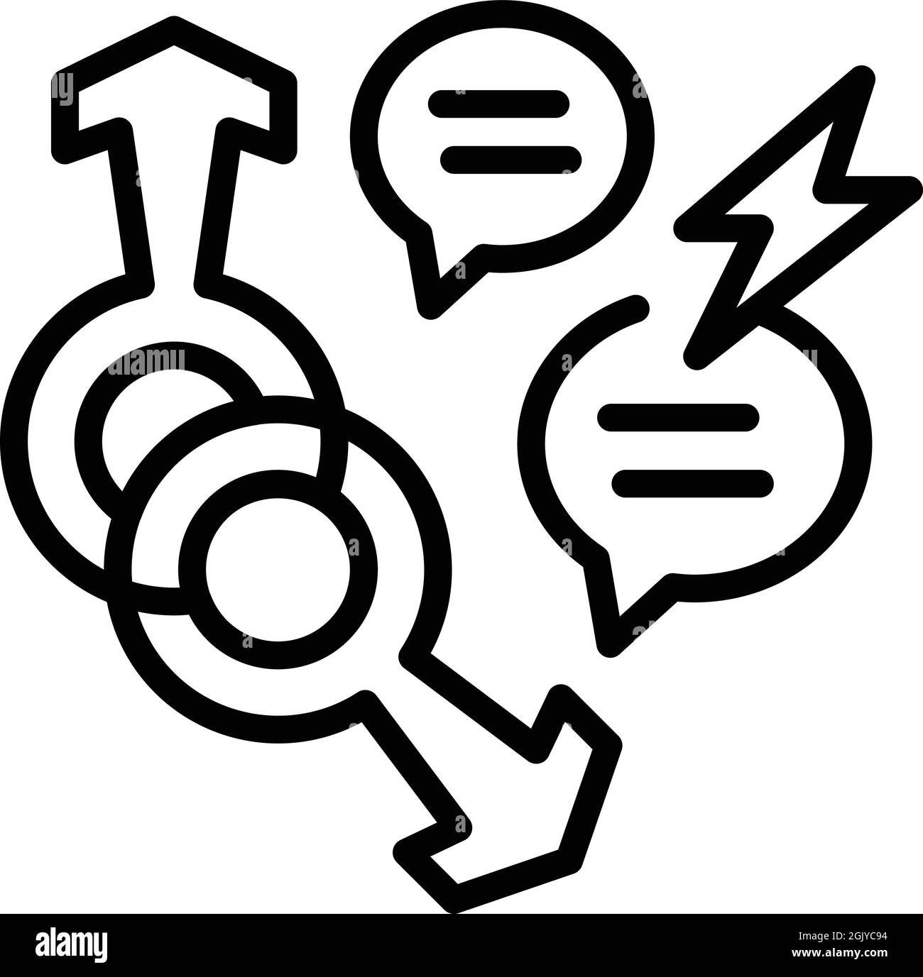 Gender stereotype icon outline vector. Woman violence. Social equality ...