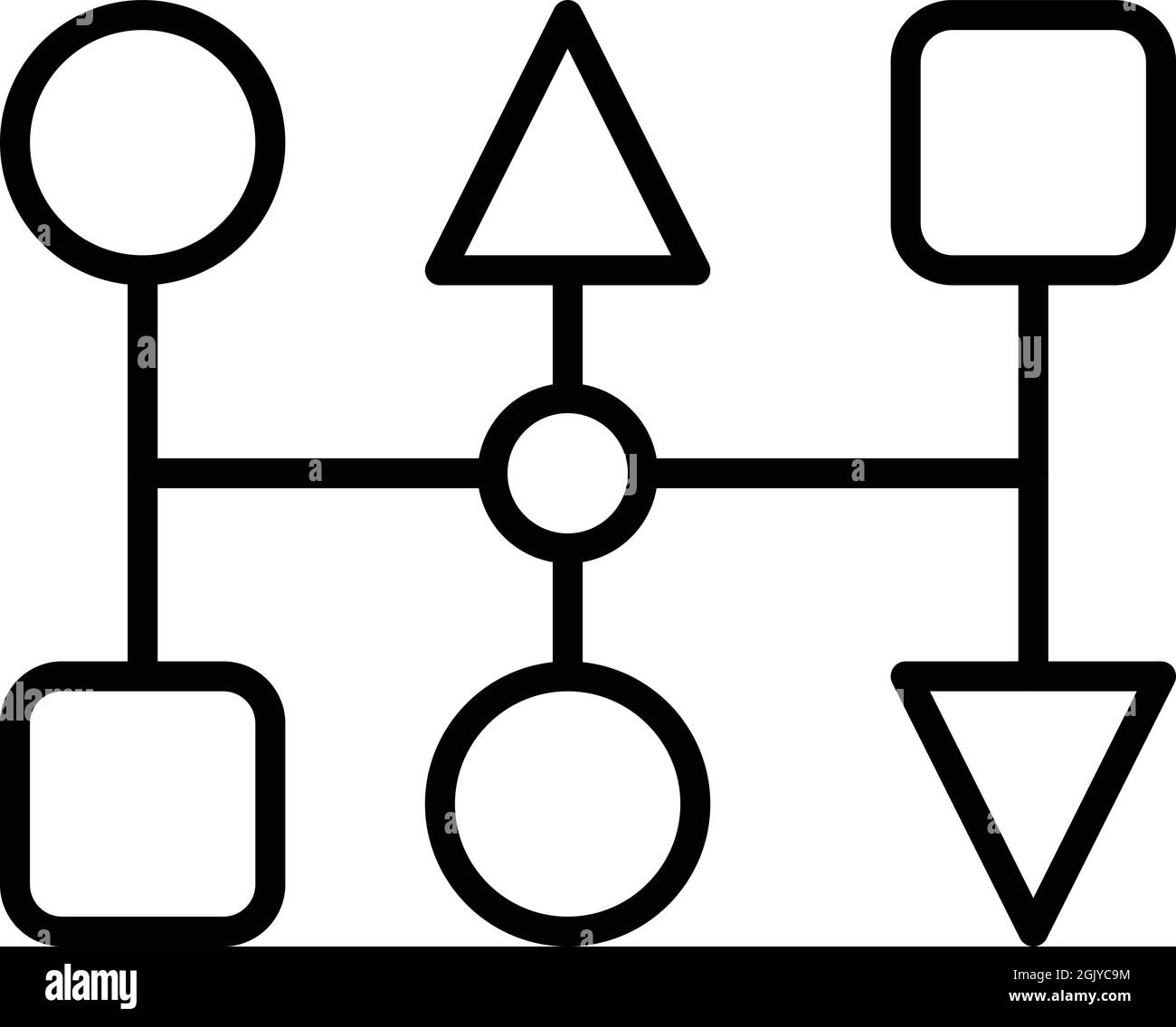 Complex scheme icon outline vector. System data. Science technology ...